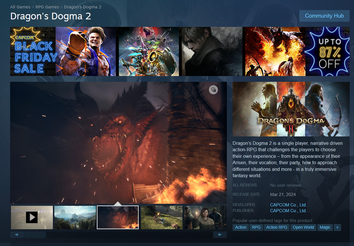 Steam Confirms Dragon's Dogma 2 Release Date - Insider Gaming